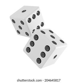 Vector Illustration Two White Dice Stock Vector (Royalty Free) 100420936