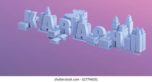 3d Render Typography 3d Name Karachi Stock Illustration 527796031 ...