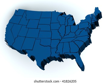 3d Render Usa Map 스톡 일러스트 41826205 | Shutterstock