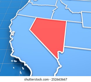 3d Render Usa Map Nevada State Stock Illustration 252663667 | Shutterstock