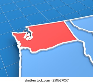 3d Render Usa Map Washington State Stock Illustration 250627057 ...