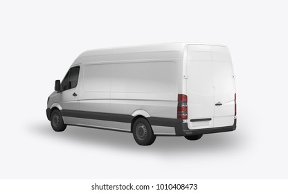 Clean White Modern Delivery Van Back Stock Illustration 1132133681