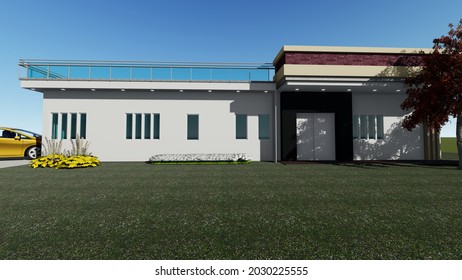 3d Render View Modern Single Story Stock Illustration 2030225555 ...