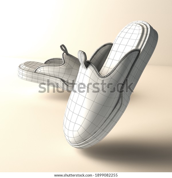 3d Render Waffle Texture Slippers Stock Illustration 1899082255 ...