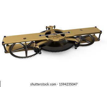 3d Render Watchmaking Bridge Cogs Blued Stock Illustration 1594235047 ...
