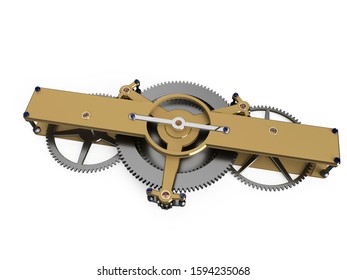 3d Render Watchmaking Bridge Cogs Blued Stock Illustration 1594235068 ...