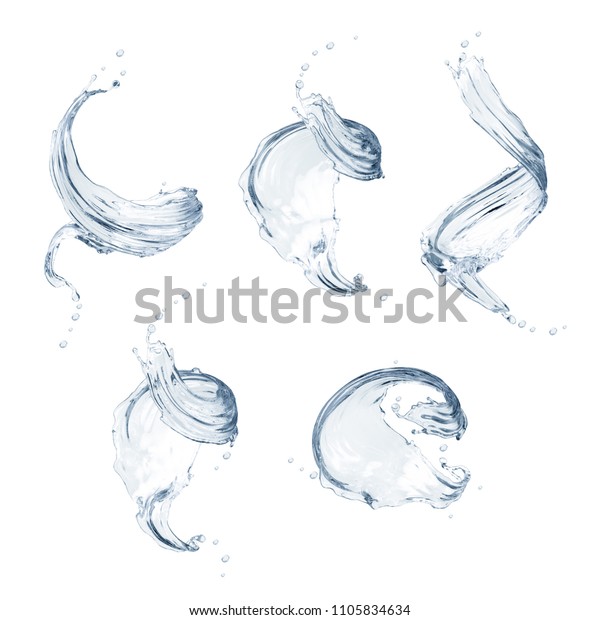 3d Render Water Splashes Collection Clear Stock Illustration 1105834634 ...