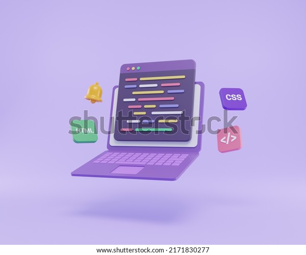 3d Render Web Development Software Development Stock Illustration