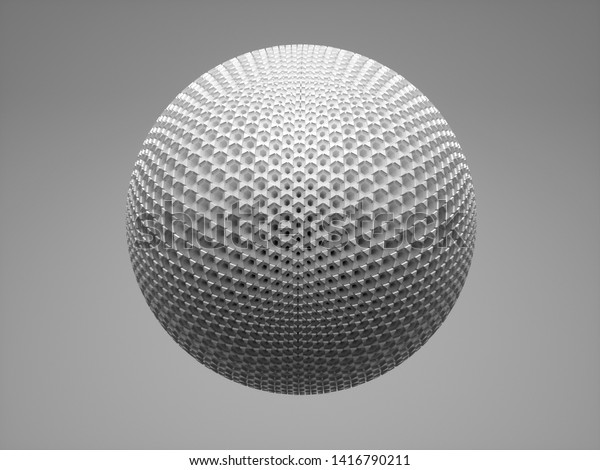 3d Render White 3d Ball Octagon Stock Illustration 1416790211