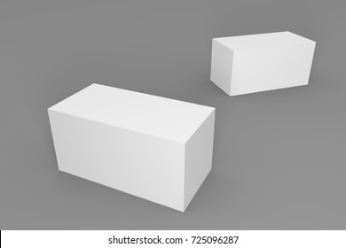 Photorealistic Long Square Cardboard Package Box Stock Illustration ...