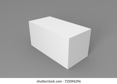 3d Render White Blank Cuboid On Stock Illustration 725096296