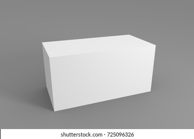 3d Render White Blank Cuboid On Stock Illustration 725096326