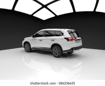 3d Render White Car Studio Stock Illustration 586236635 | Shutterstock