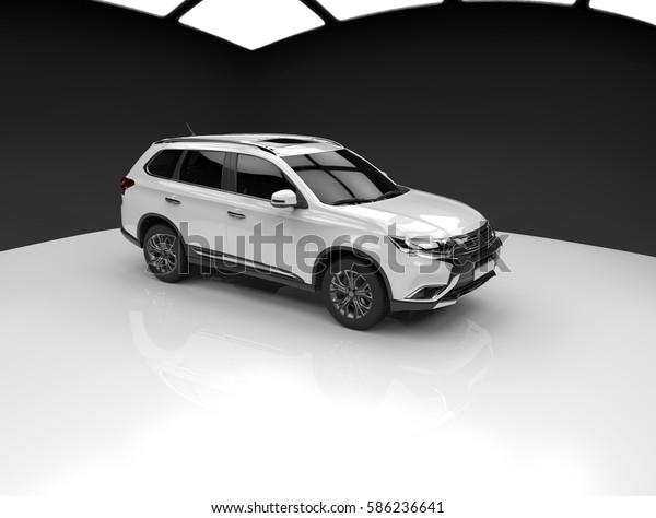 3d Render White Car Studio Stock Illustration 586236641 | Shutterstock