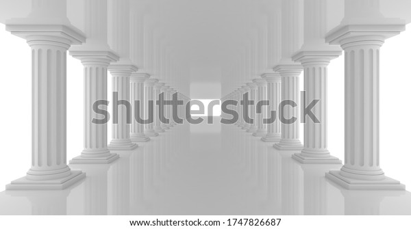 3d Render White Columns Pillars Stock Illustration 1747826687 ...