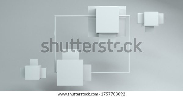 3d Render White Geometric Frame Stock Illustration 1757703092 ...
