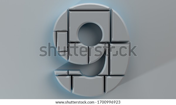 3d Render White Number Nine Made Stock Illustration 1700996923 ...