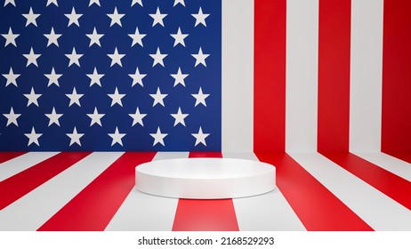 3d Render White Stage On Flag Stock Illustration 2168529293 | Shutterstock