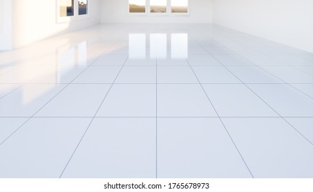 3d Render White Tile Floor New: ilustrações stock 1765678973 | Shutterstock
