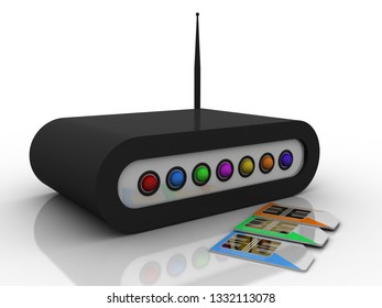 3d Render Wifi Modem Sim Card Stock Illustration 1332113078 | Shutterstock