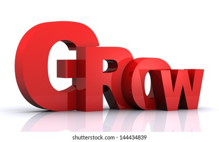3d Render Word Grow Reflections Isolated Stock Illustration 144434839 ...