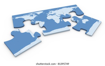 3d Render World Map Puzzle On Stock Illustration 81395749 | Shutterstock