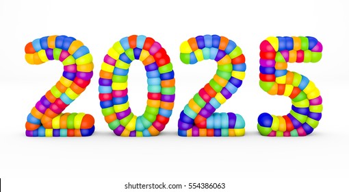 3d Render Year 2025 Made Colorful Stock Illustration 554386063 ...