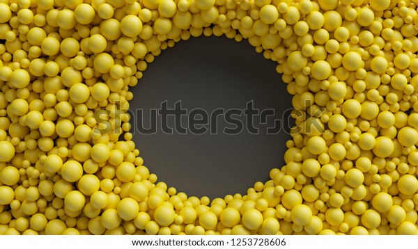 3d Render Yellow Balls Abstract Background Stock Illustration ...