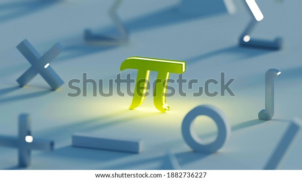 3d Render Yellow Dark Pi Symbol Stock Illustration 1882736227 ...