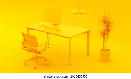 3d Render Yellow Office Stock Illustration 2013455558 | Shutterstock