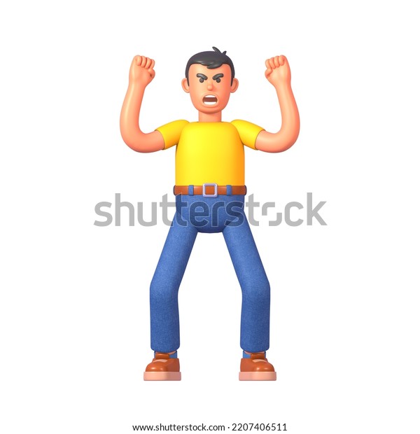 3d Render Young Man Casual Outfit Stock Illustration 2207406511