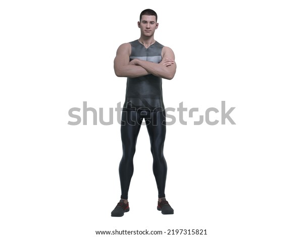 3d Render Young Man Wearing Tank Stock Illustration 2197315821 ...