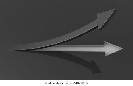 3d Rendered Arrow Going Leaving Empty Stock Illustration 44948632 ...