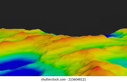 3d Rendered Gradient Topographic Terrain Bathymetric Stock Illustration ...