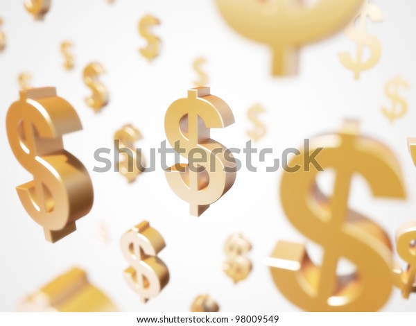3d Rendered Illustration Floating Dollar Sign Stock Illustration ...
