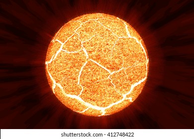 3d Rendered Illustration Planet Explode Core Stock Illustration ...