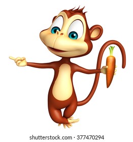 3d Rendered Illustration Pointing Monkey Cartoon Stock Illustration ...