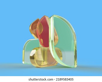3d Rendered Illustration Transparent Objects Composition Stock ...