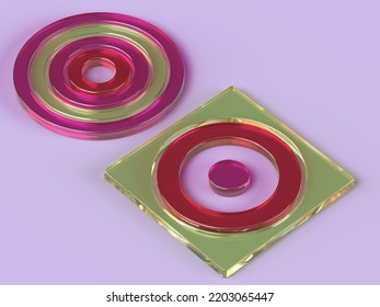 3d Rendered Illustration Transparent Objects Composition Stock ...