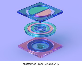 3d Rendered Illustration Transparent Objects Composition Stock ...