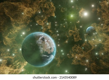 3d Rendered Image Outer Space Planets Stock Illustration 2143540089 ...
