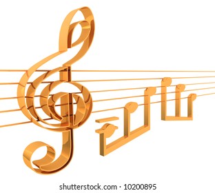 3d Rendered Musical Notes Isolated On Stock Illustration 10200895 ...