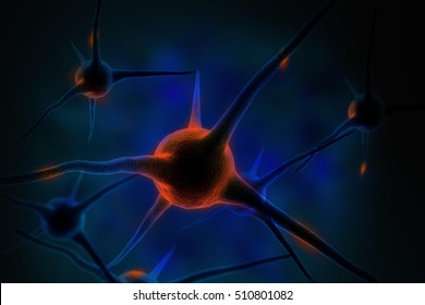 3d Rendered Neuron Colour Background Stock Illustration 510801082 ...