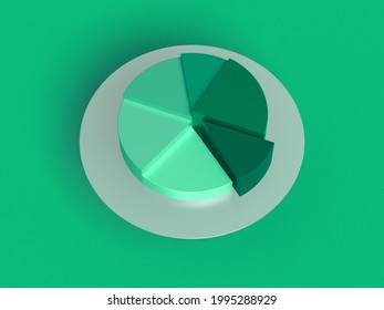 3d Rendered Pie Chart Green Separated Stock Illustration 1995288929 ...