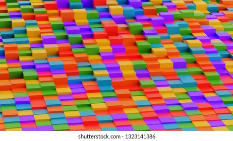 3d Rendered Rainbow Colored Cubes Background 스톡 일러스트 1323141386 ...