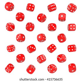 3d Rendered Red Glossy Dice Different Stock Illustration 415736635 ...