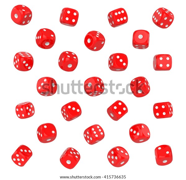 3d Rendered Red Glossy Dice Different Stock Illustration 415736635 ...