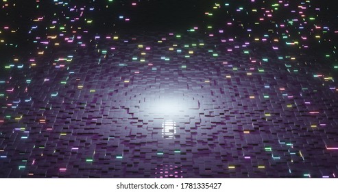 3d Rendered Sci Fi Voxel Background Stock Illustration 1781335427 ...