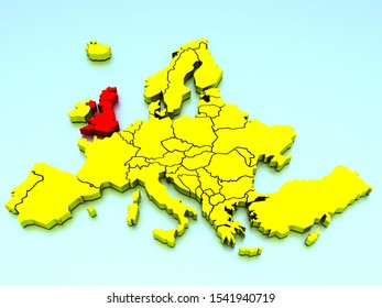3d Rendered World Map Two Colors Stock Illustration 1541940725