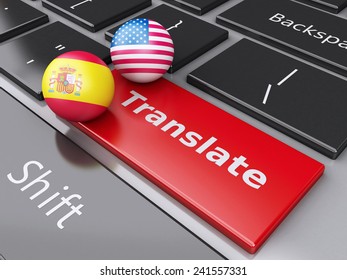 3d Renderer Illustration Translation Button On 库存插图 241557331 ...